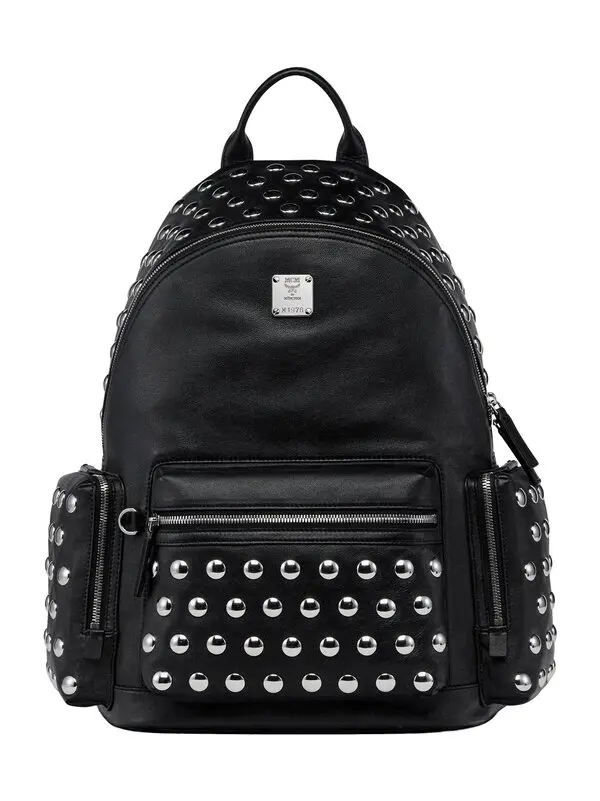 Mcm Stark Backpack In Lambskin With Studs - Black