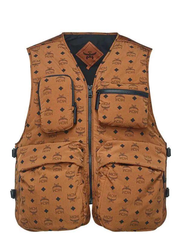 Mcm Monogram Ripstop Vest - Cognac