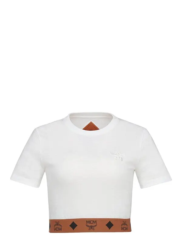 Mcm Monogram Cropped T-shirt - White