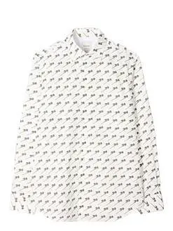 Paul Smith Tailored-fit 'floral' Organic Cotton Shirt - White