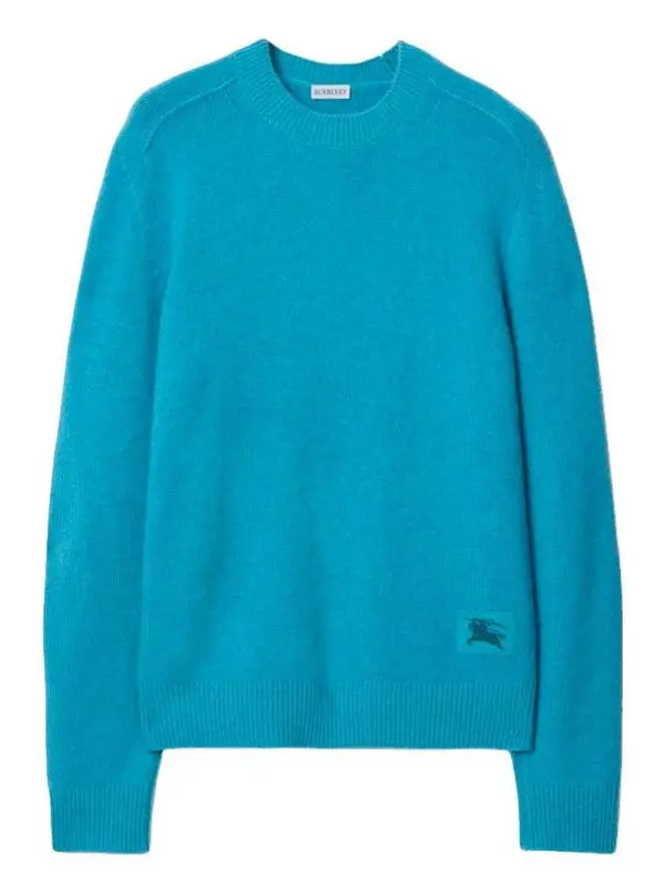 Burberry Cashmere Sweater With Equestrian Knight Design - Atom Blue