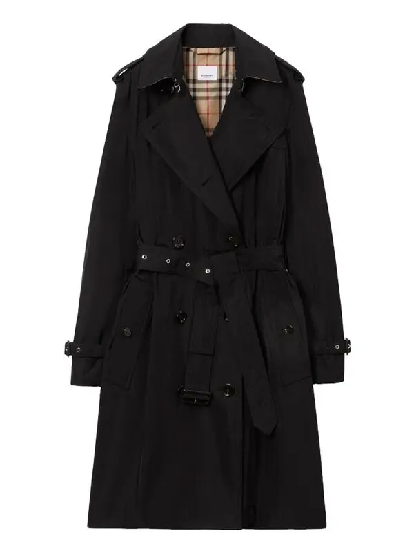 Burberry Midlength Lightweight Kensington Trench Coat - Black