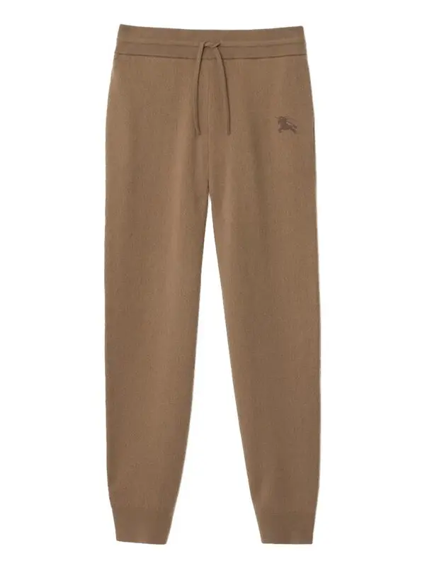 Burberry Wool Blend Track Pants With Equestrian Knight Design - Camel