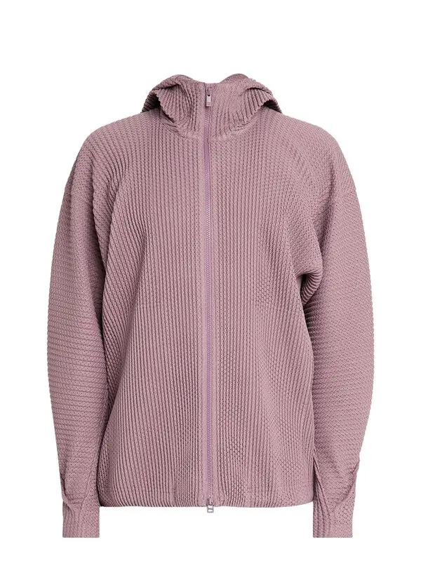 Issey Miyake Wickerwork Mesh Full-zip Hoodie - Purple Gra