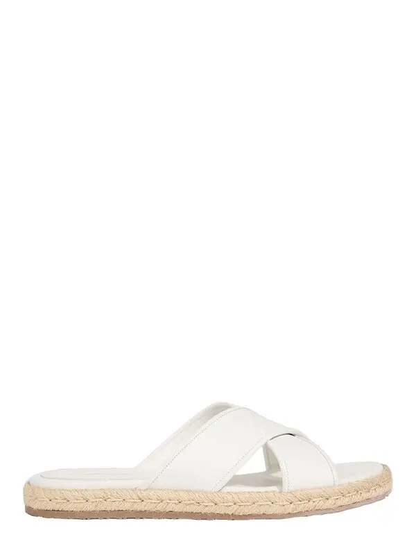 GIANVITO ROSSI Cesare Leather Espadrille Sandals - White