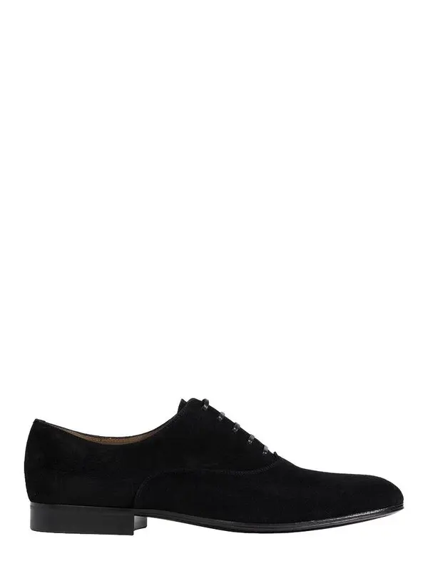 GIANVITO ROSSI Vittorio Suede Derby Shoes - Black