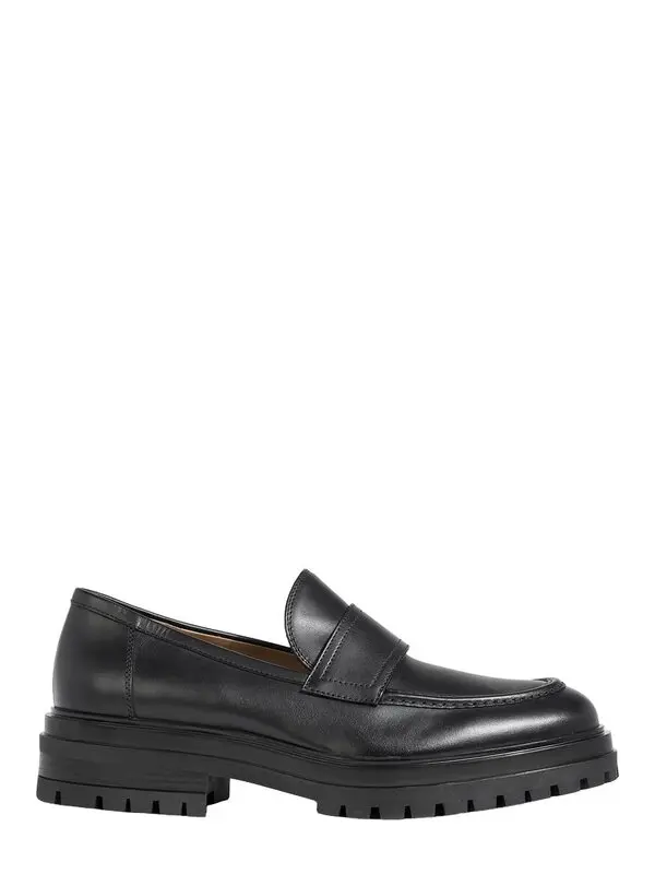 GIANVITO ROSSI Paul Leather Loafers - Black