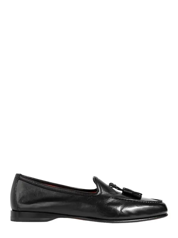 Santoni Andrea Tasseled Leather Loafers - Black