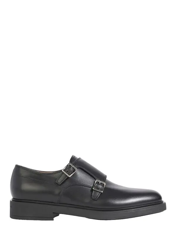 GIANVITO ROSSI Scott Leather Monk-strap Shoes - Black