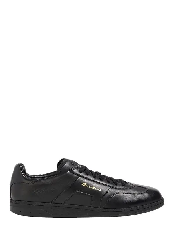 Santoni Dbs Leather Sneakers - Black