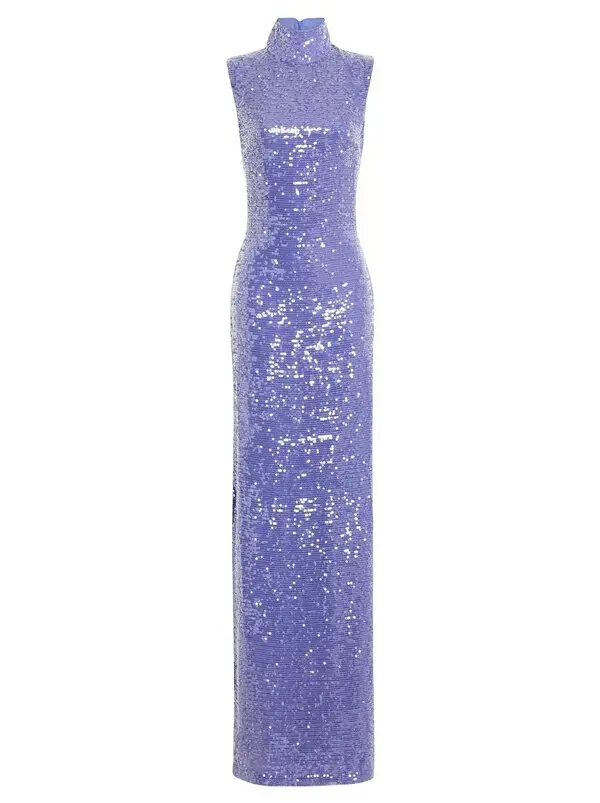 Lapointe Sequined Chiffon Gown - Purple