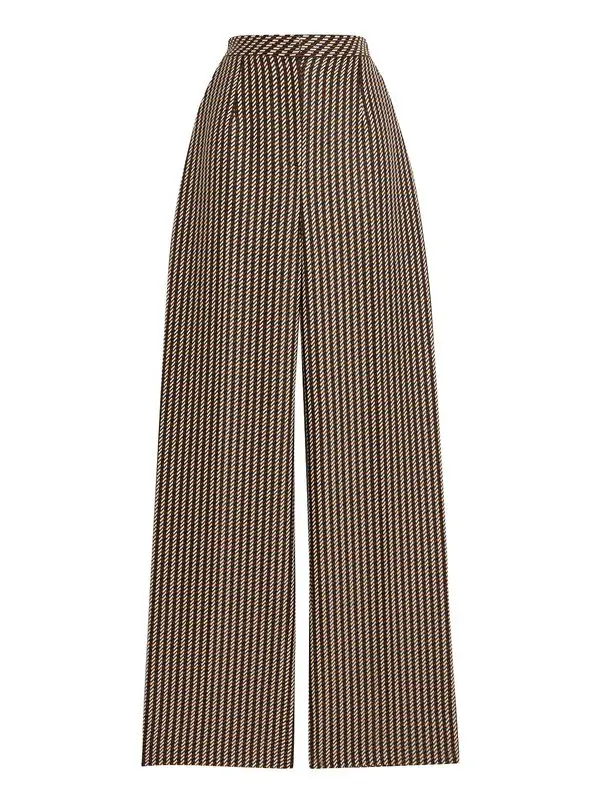EMILIA WICKSTEAD Miggy Wool-blend Jacquard Straight-leg Pants - Tan