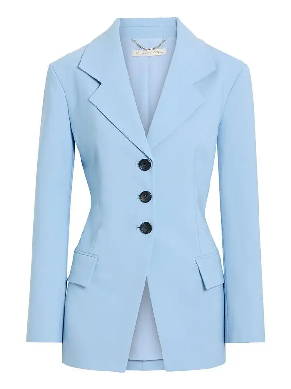 EMILIA WICKSTEAD Bayamo Crepe Blazer - Light Blue
