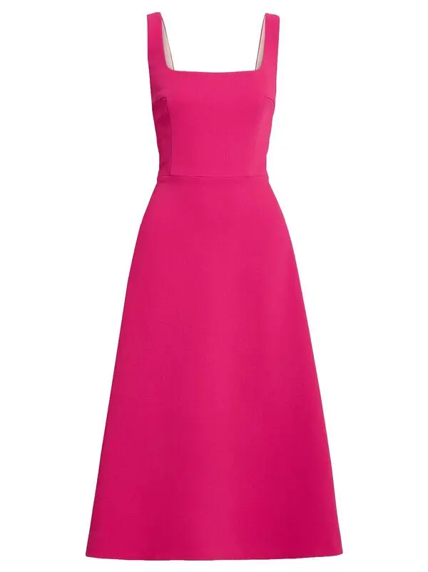 EMILIA WICKSTEAD Shiloh Crepe Midi Dress - Fuchsia