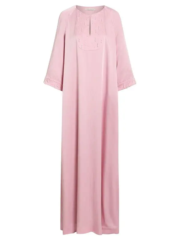 EMILIA WICKSTEAD Arles Embellished Satin Maxi Dress - Baby Pink