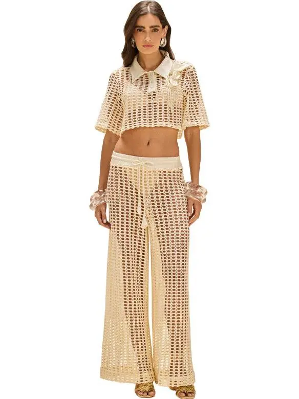 PatBO Selene Mesh Pants - White