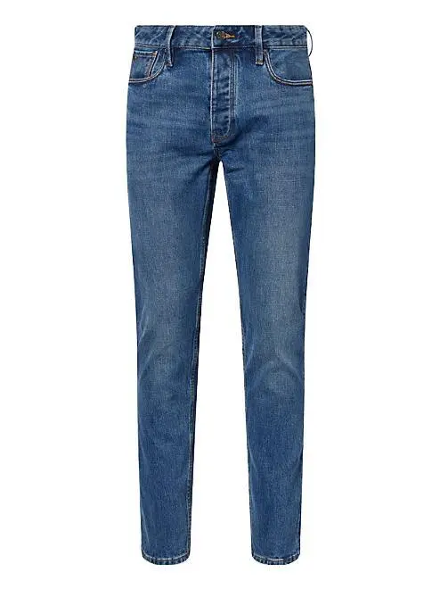 Emporio Armani Slim-fit Low-rise Denim Jeans - Medium Blue Denim