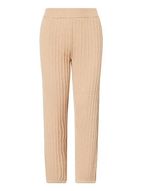 Simkhai Cable-knit Cotton And Cashmere Trousers - Light Camel