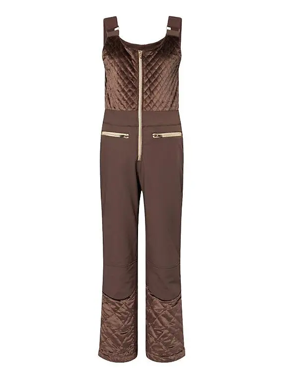 MY SUNDAY SKI Quilted Velvet Ski Overall - Chocolate