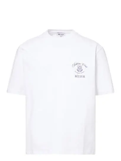 BELIER Athletic Club Crewneck Cotton-jersey T-shirt - White