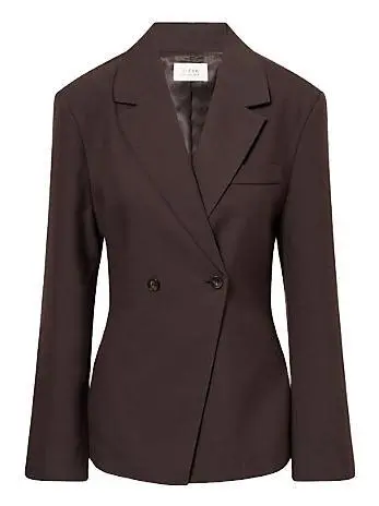 Dissh Suri Cinched Woven Blazer - Espresso