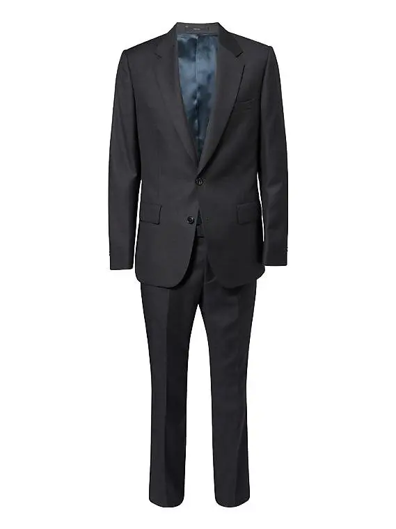 Paul Smith Mayfair Sharkskin Notch-lapel Straight-leg Wool Suit - Black