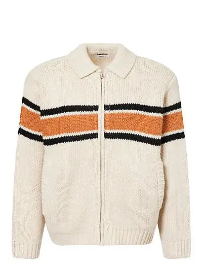 Obey Bernard Striped Knitted Jumper - Birch Multi