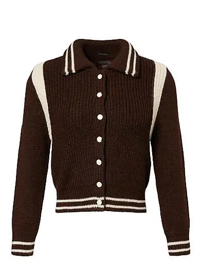MOTHER The Little Raquette Collared Alpaca Knitted Cardigan - Little League