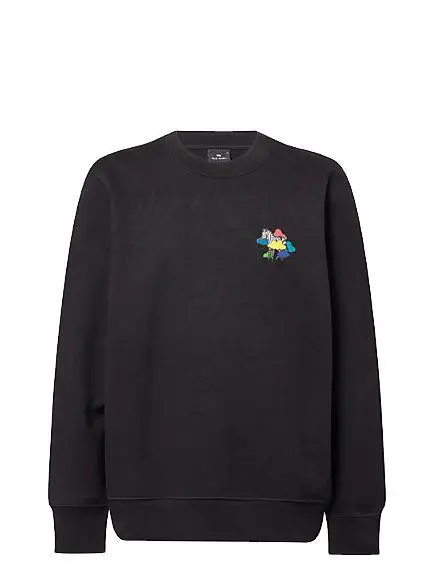 Paul Smith Zebra-logo Cotton-jersey Sweatshirt - Black