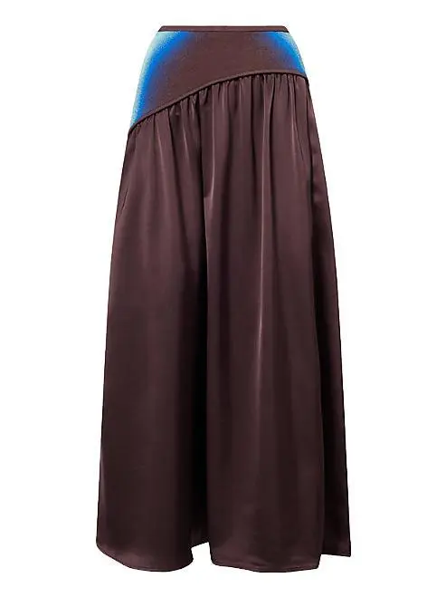 Ph5 Asymmetric-waistband Woven Maxi Skirt - Brown