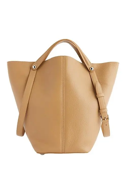 MAISON MARGIELA Dress-age Medium Leather Tote Bag - Dark Camel