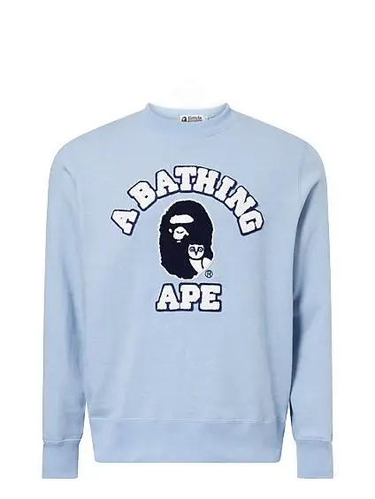 A BATHING APE X Ovo College Crewneck Sweatshirt - Blue