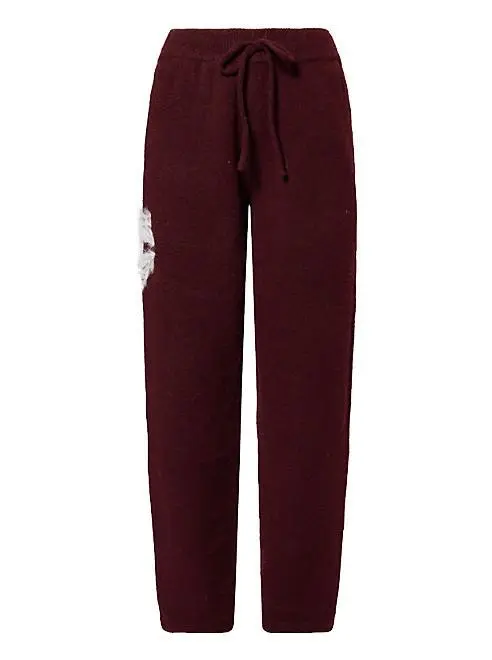 THE COUTURE CLUB Monogram Knitted Jogging Bottoms - Burgundy
