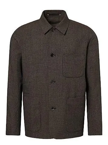 Paul Smith Houndstooth-pattern Single-breasted Wool Jacket - Grey