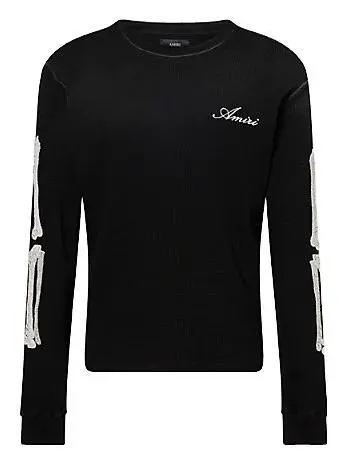 Amiri Bones Long-sleeves Cotton-knit T-shirt - White