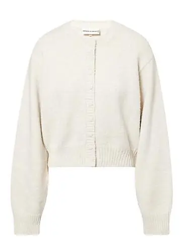 THE COUTURE CLUB Emblem Embroidered Knit Cardigan - Oat