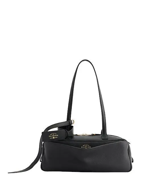 Balenciaga Carrie Leather Top Handle Bag - Black