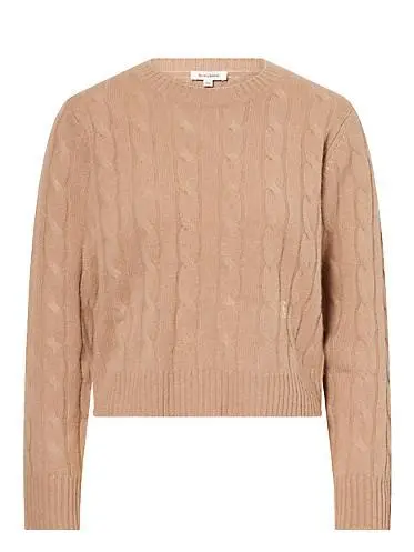 SPORTY & RICH Cable-knit Cashmere-and-wool Jumper - Camel