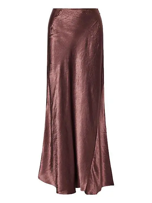 Dissh Crinkle Satin Maxi Skirt - Walnut