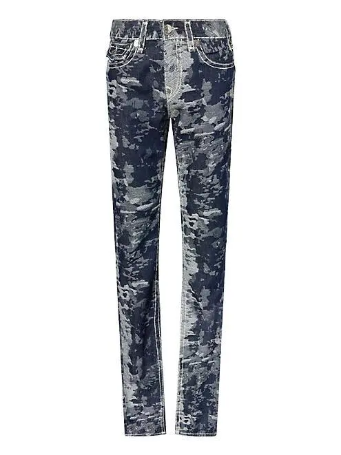 True Religion Jacquard Billy Flap Bootcut Denim Jeans - Rinse