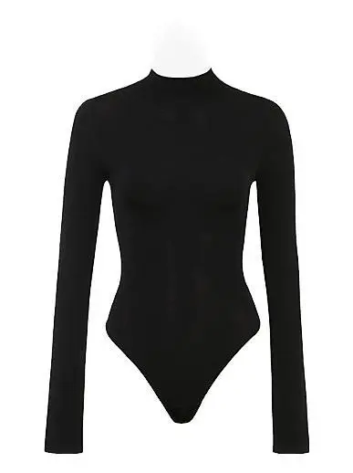 House Of Cb Eliena High-neck Stretch-knit Bodysuit - Black