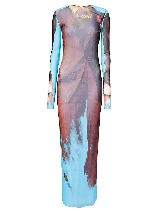 Jean Paul Gaultier Open-back Woven Midi Dress - Multicolor