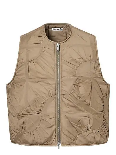 STORY MFG. Pluto Padded Cotton Vest - Khaki