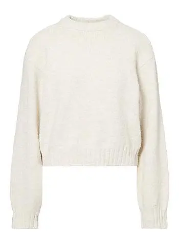 THE COUTURE CLUB Emblem Embroidered Crewneck Knitted Jumper - Oat