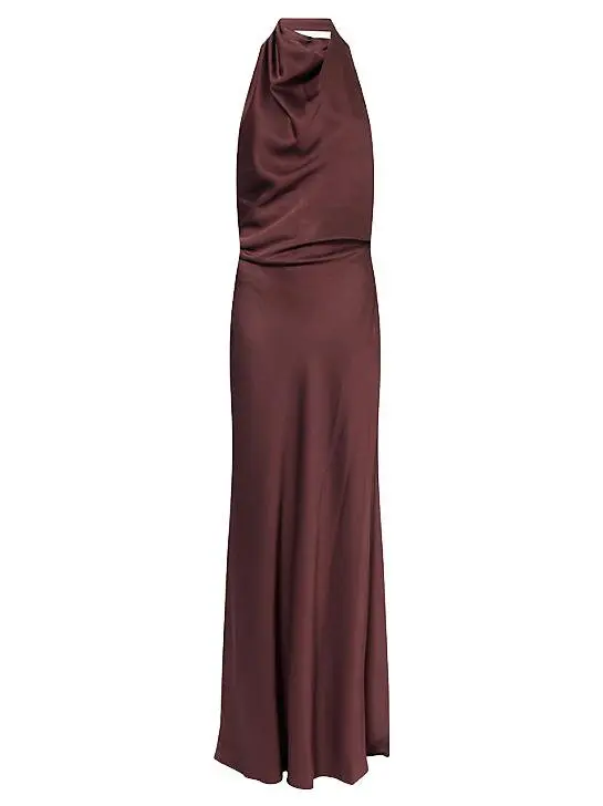 Simkhai Reannon Draped Woven Gown - Mahogany