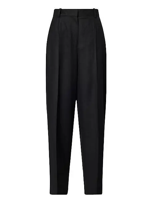TOTEME Flannel Wide-leg Woven Trousers - Black
