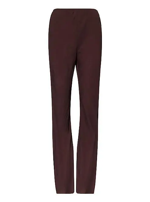 Dissh Bias-cut Chiffon Trousers - Dark Choc