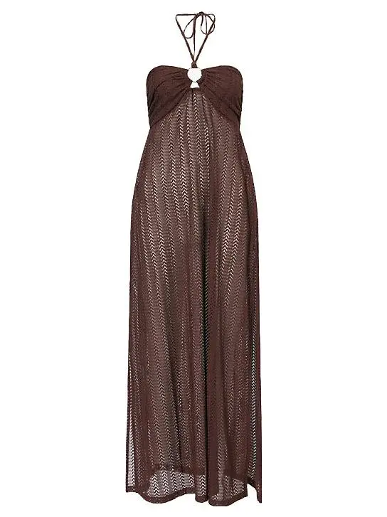 Melissa Odabash Harriet Bandeau Maxi Dress - Brown