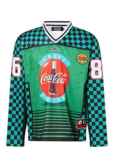 AWAKE NY X Coca Cola Hockey Long-sleeves Woven T-shirt - Green