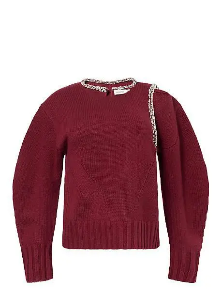 Simkhai Embellished Wool-blend Jumper - Oxblood
